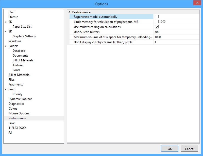 System Fundamentals. Customization > Customizing System > “Performance” Tab